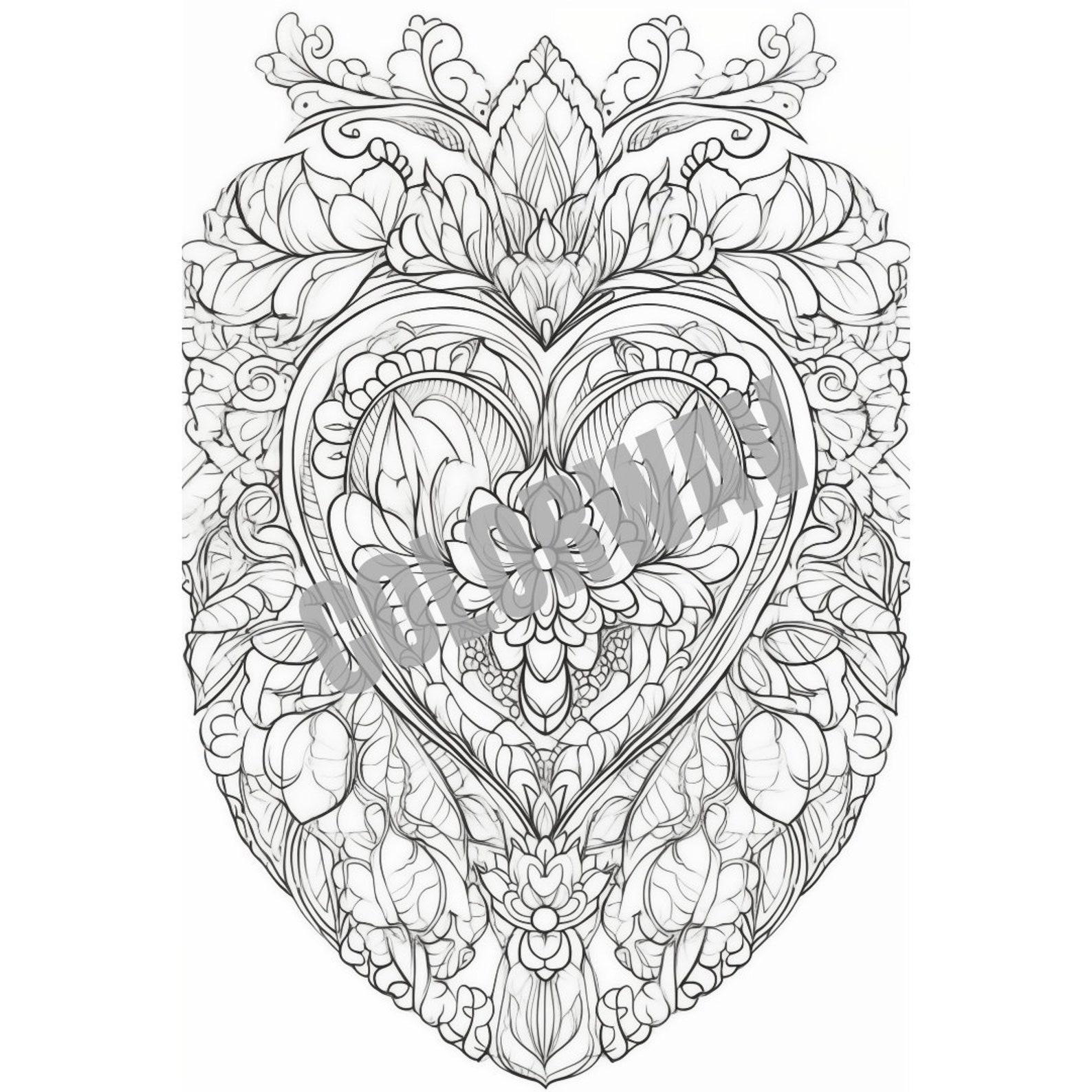 Heartfelt Mandalas: Set of 26 Intricate Heart Mandala Coloring Pages ...