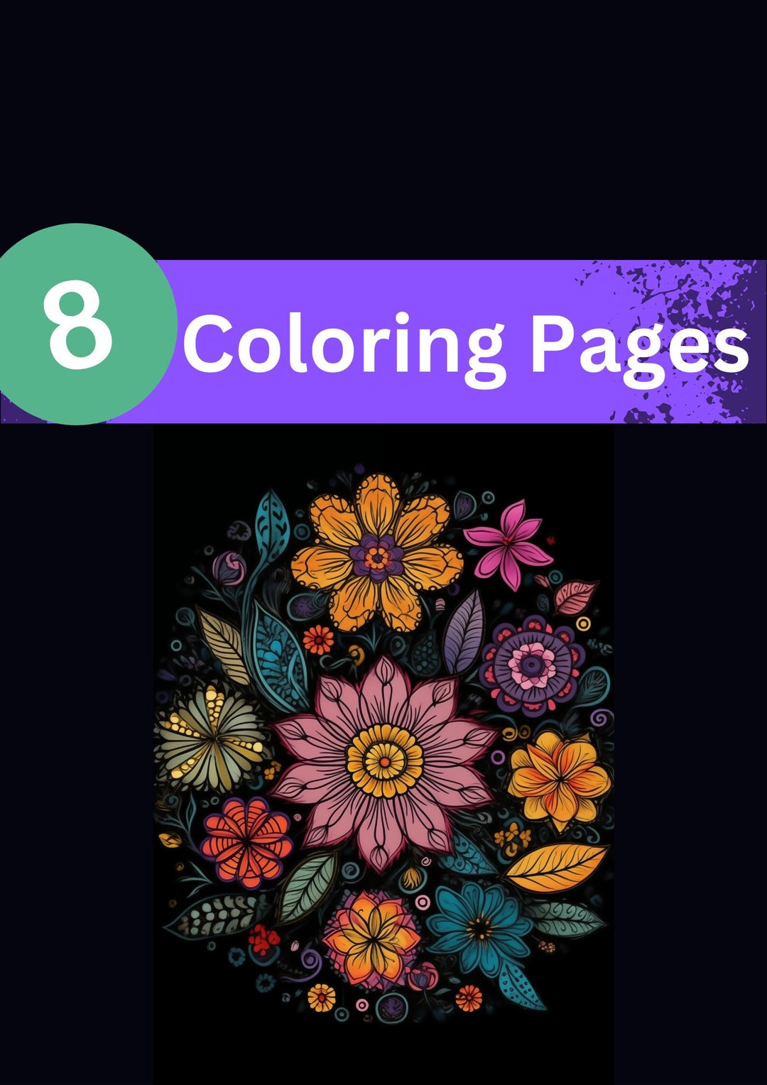 Flower Mandala Coloring Pages - Set of 8, Printable Intricate Floral ...
