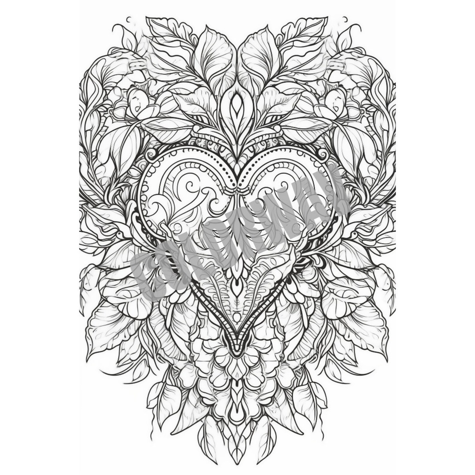 Heartfelt Mandalas: Set of 26 Intricate Heart Mandala Coloring Pages ...