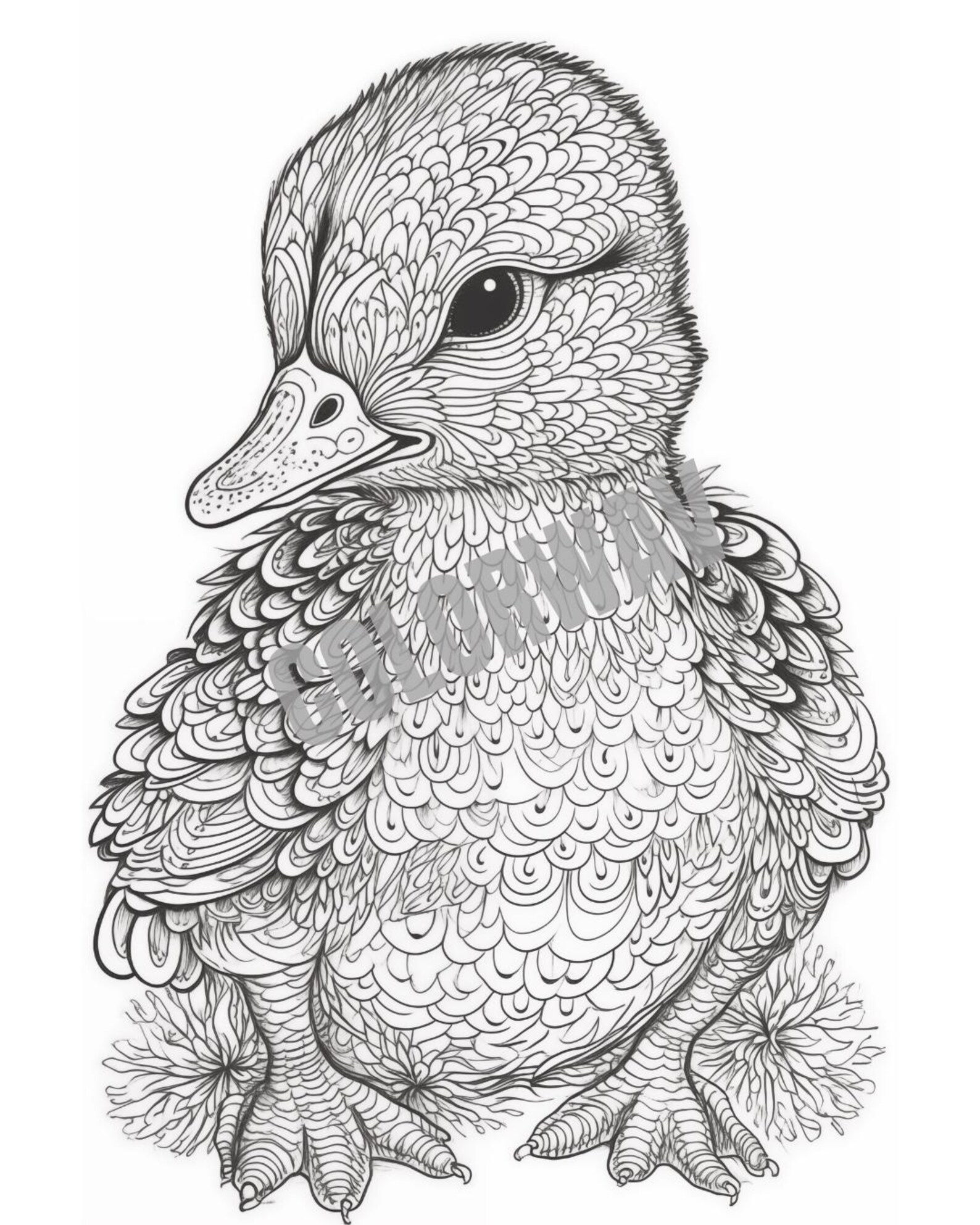 Adorable Baby Duck Mandalas: Set of 26 Cute & Calming Coloring Pages ...