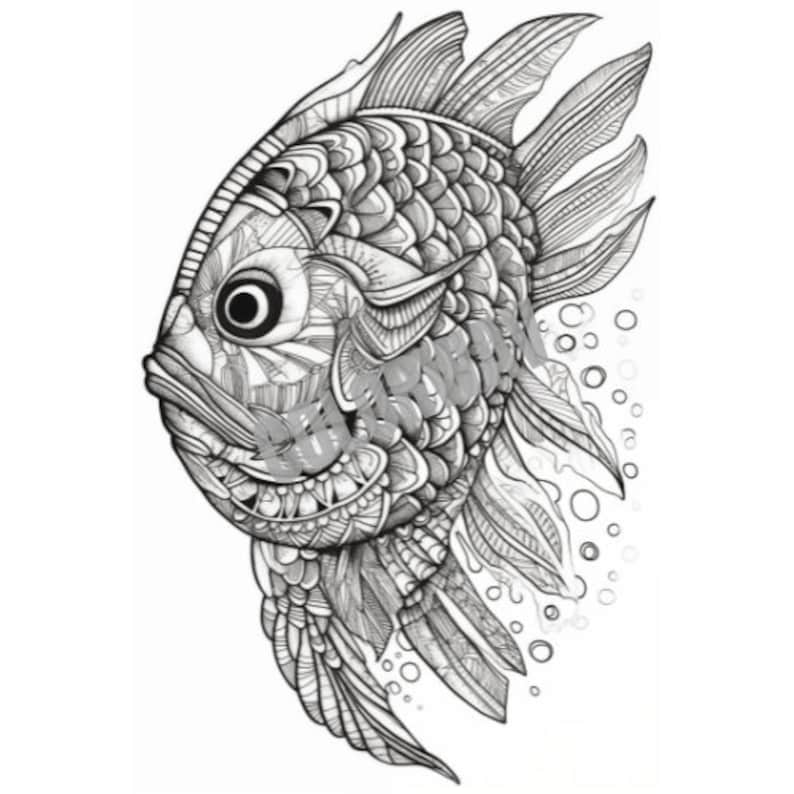 Underwater Mandalas: Set of 26 Intricate Fish Mandala Coloring Pages ...
