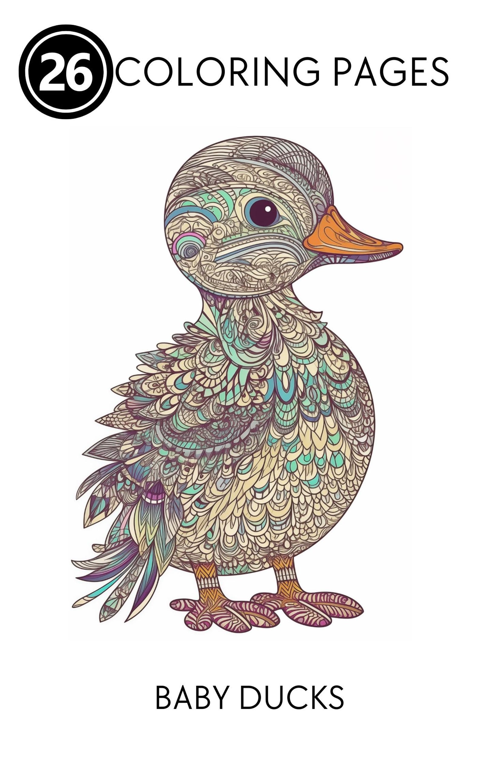 Adorable Baby Duck Mandalas: Set of 26 Cute & Calming Coloring Pages ...