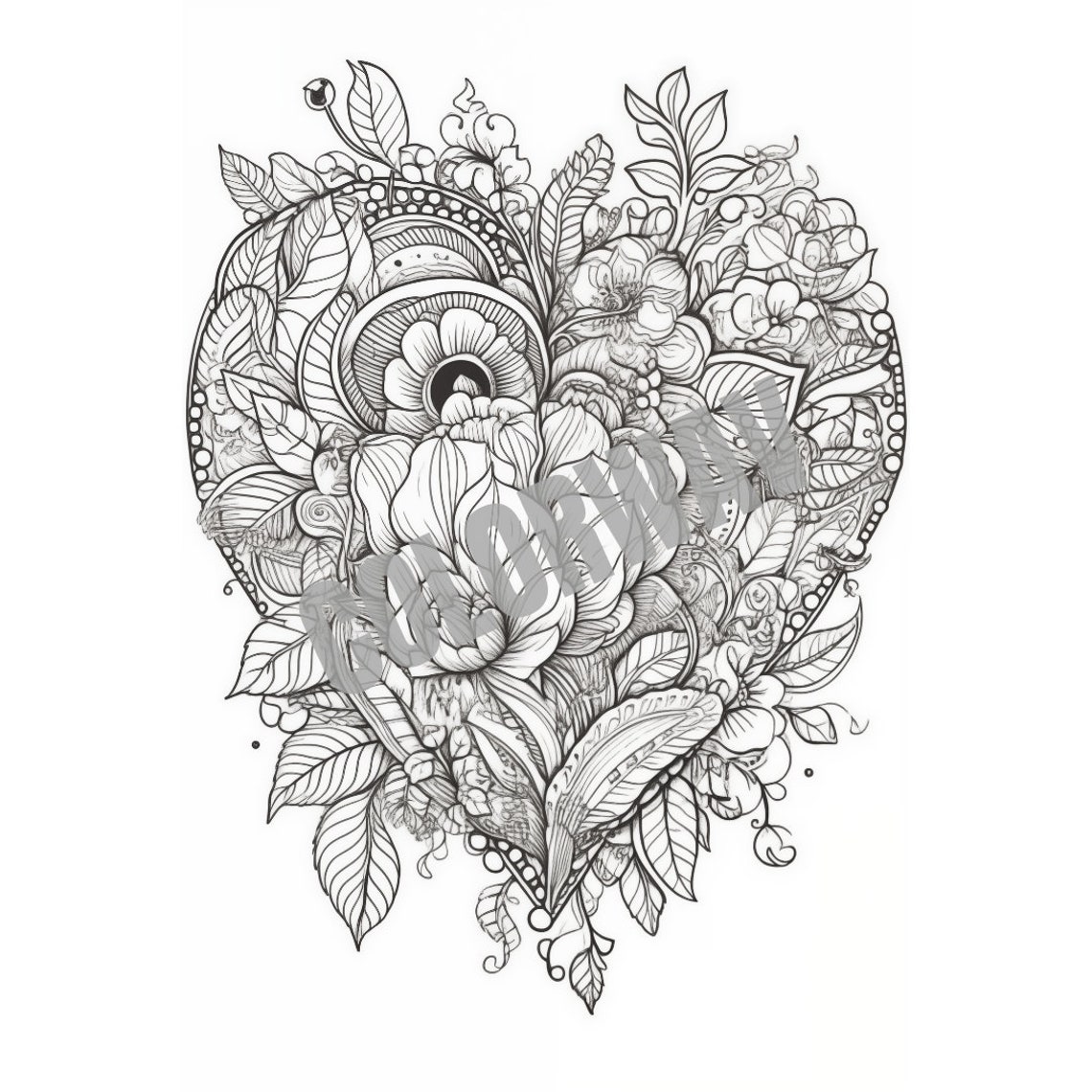 Heartfelt Mandalas: Set of 26 Intricate Heart Mandala Coloring Pages ...