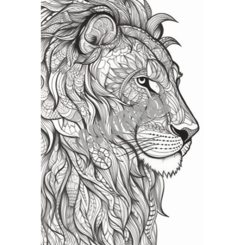Majestic Lion Mandalas: Set of 26 Intricate Coloring Pages - Instant ...