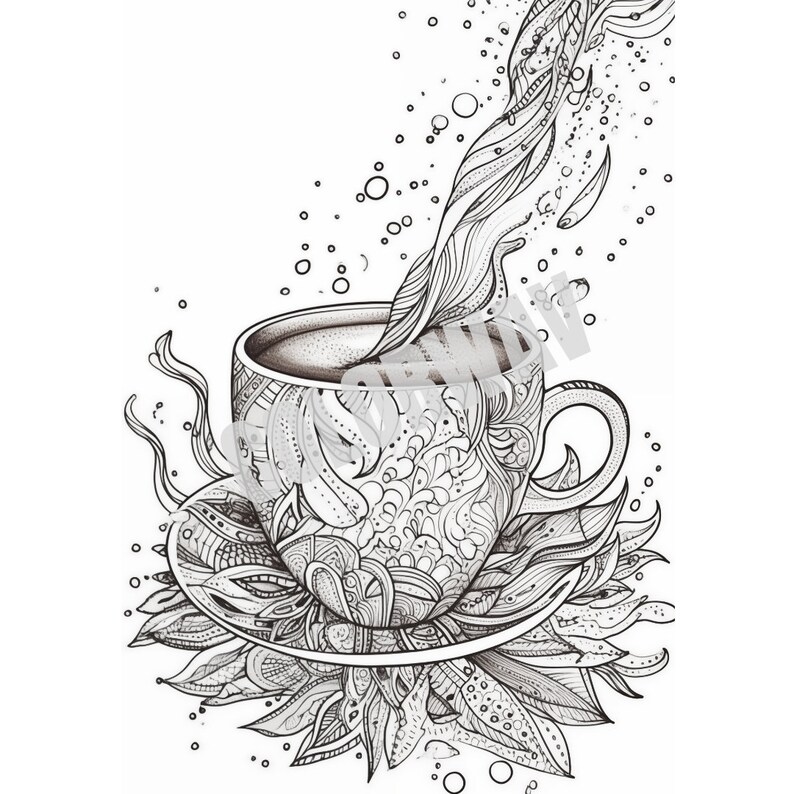 Tea Time Mandalas Coloring Pages – Set of 8 Relaxing Art Therapy ...