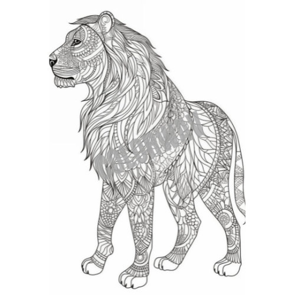 Majestic Lion Mandalas: Set of 26 Intricate Coloring Pages - Instant ...