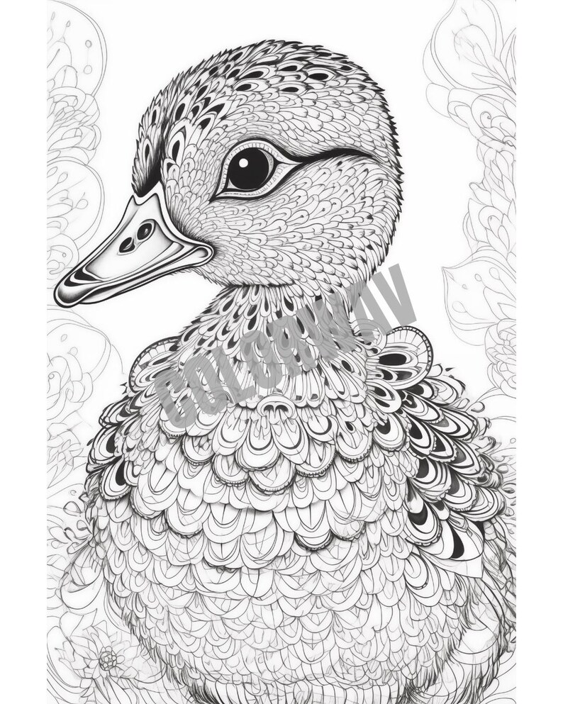 Adorable Baby Duck Mandalas: Set of 26 Cute & Calming Coloring Pages ...