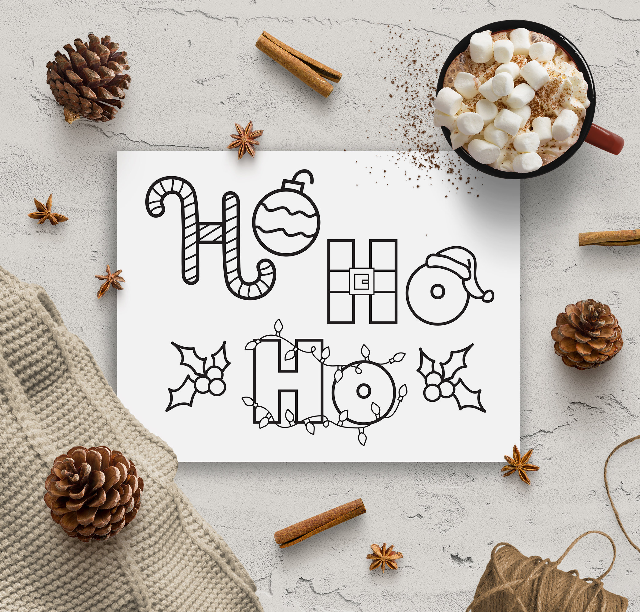 Christmas Coloring Page, Kids Coloring Sheet, Holiday Printable ...
