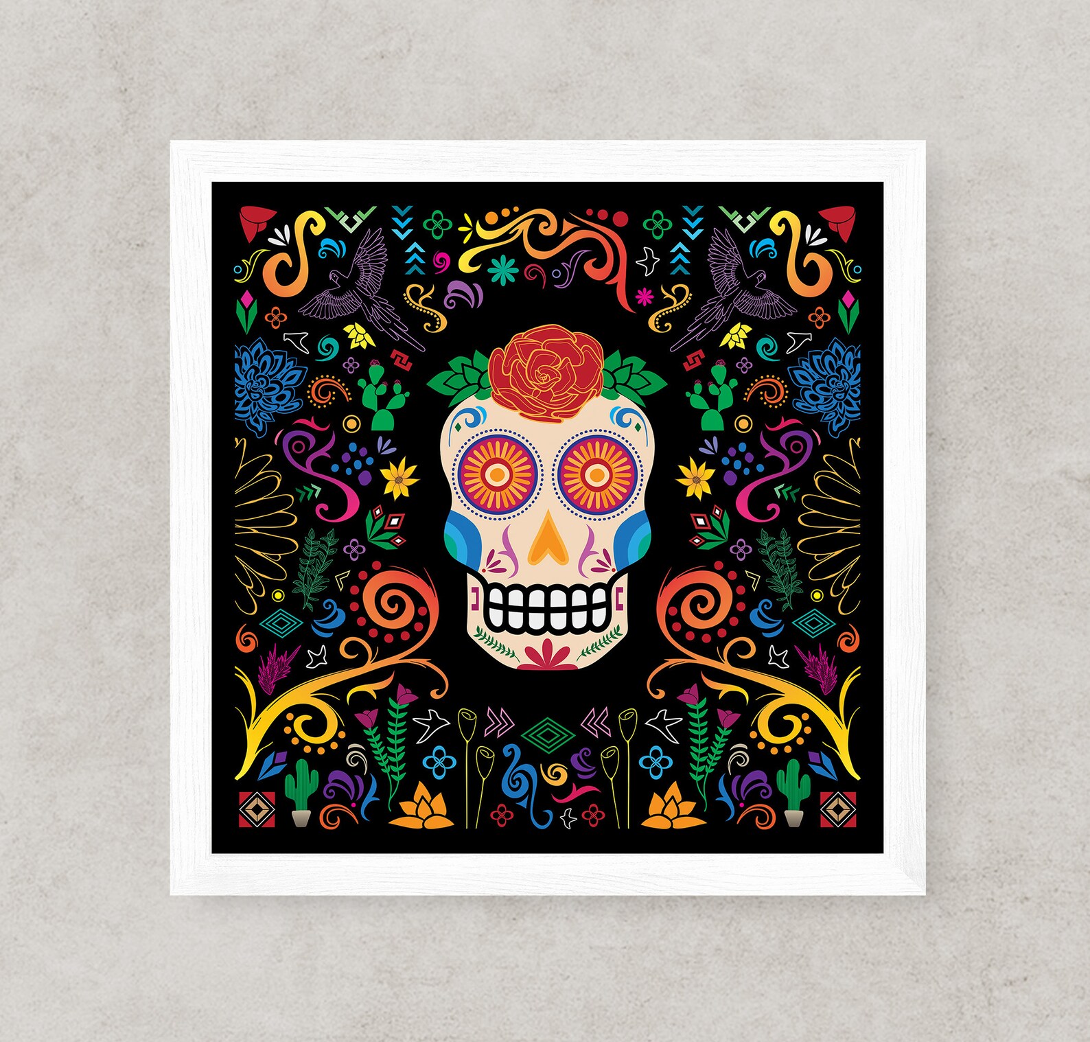Dia De Los Muertos Wall Art, Day of the Dead Print, Dia De Los Muertos ...