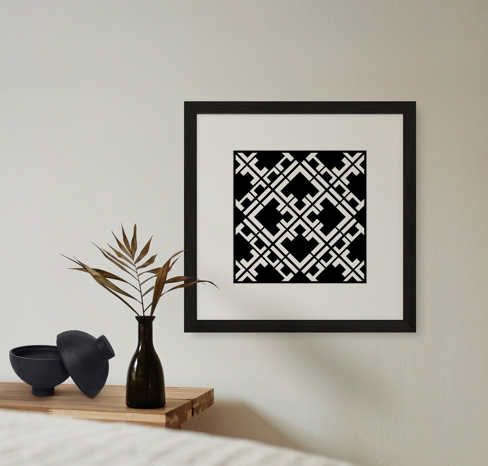 Black and White Geometric Art Geometric Wall Art Tile Art - Etsy