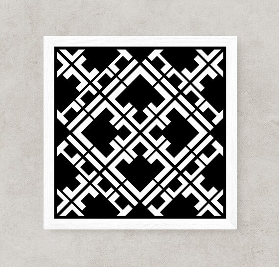 Black and White Geometric Art Geometric Wall Art Tile Art - Etsy