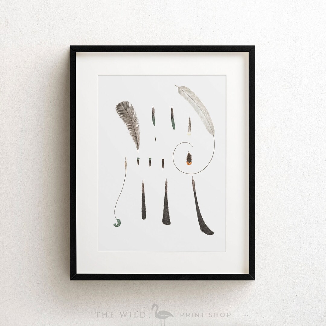 Vintage Bird Print, Bird Feather Print, Tropical Bird Print, Bird Wall ...