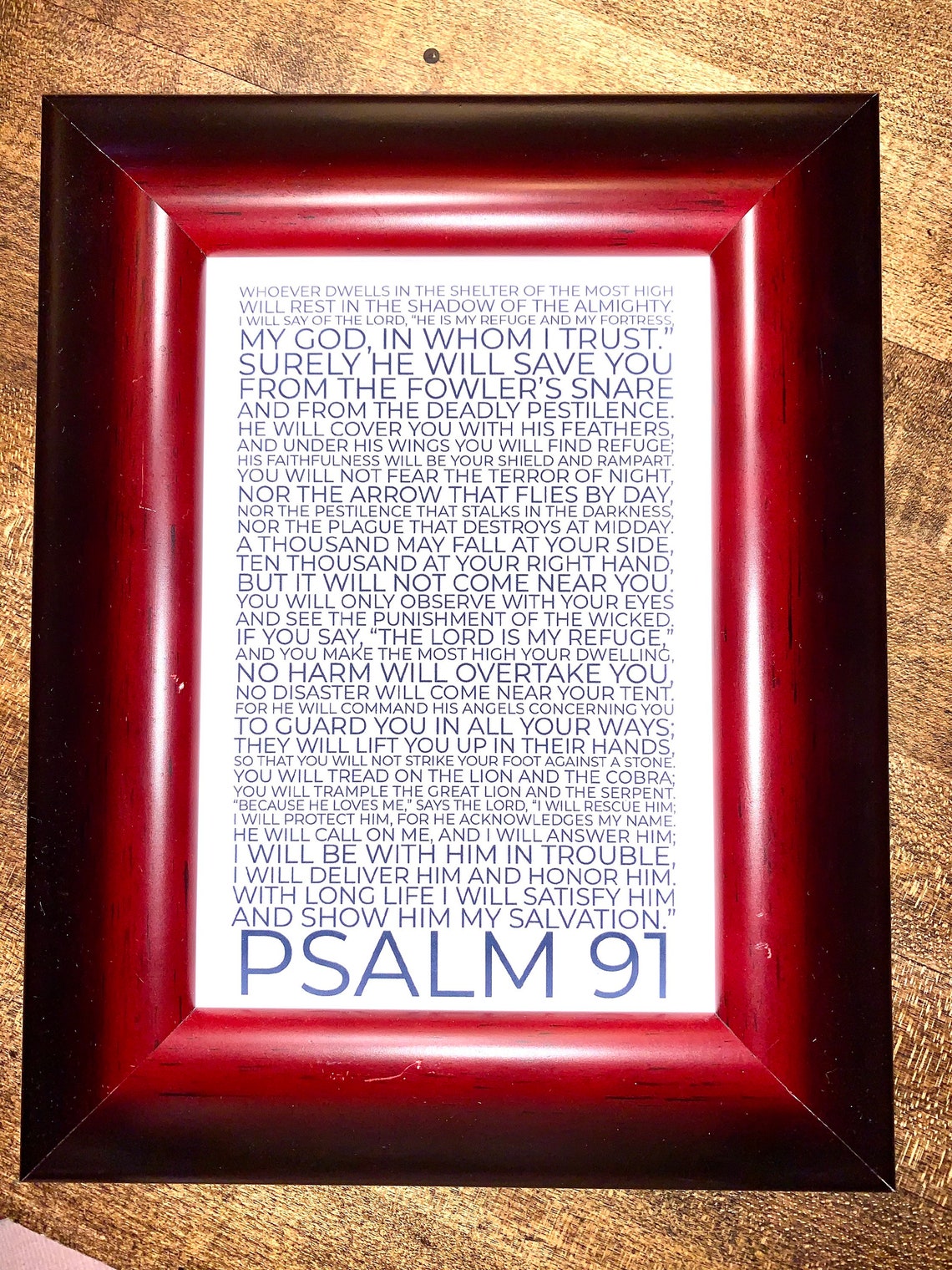 Psalm 91 Print - 5x7 Bible Verse Wall Art for Sympathy, Prayers, and ...