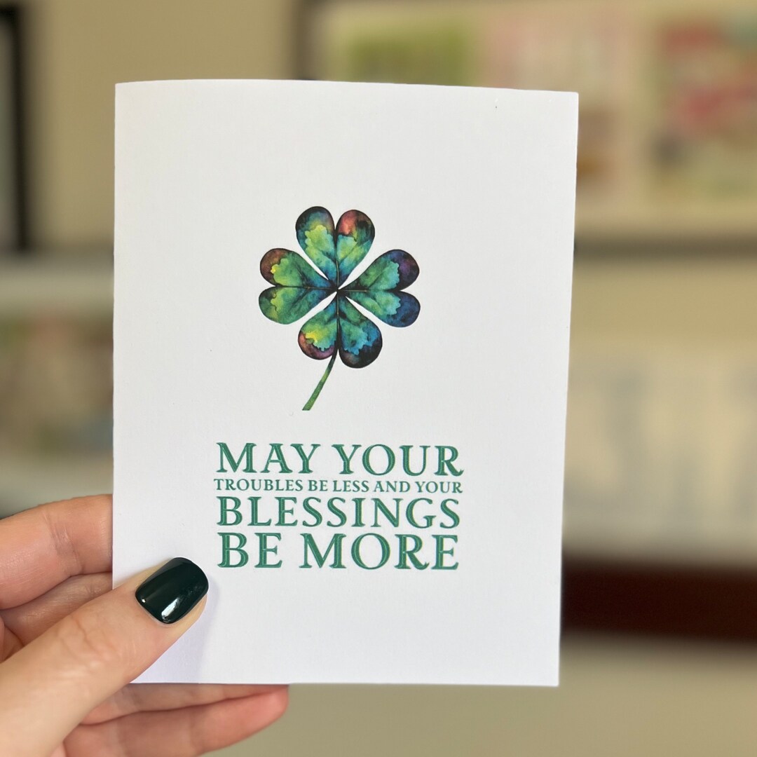 St. Patrick’s Day Card Shamrock Sentiments With a Lucky Four Leaf ...