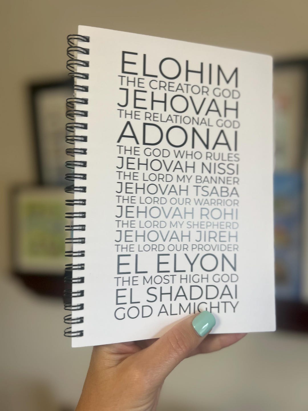 Hebrew Names of God in the Bible Spiral Notebook - Ruled Line Jehovah ...