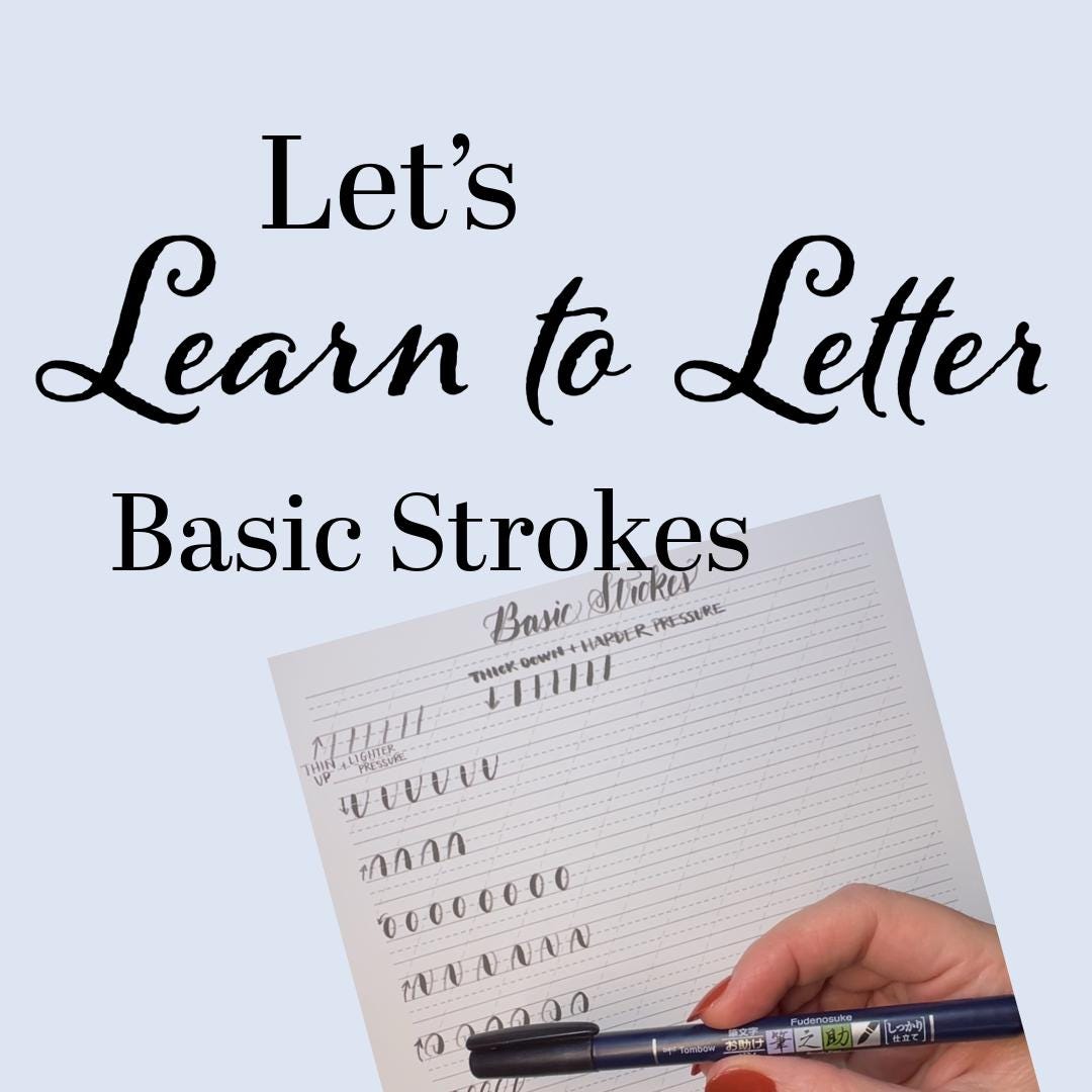 Basic Strokes Calligraphy Practice Printable, Traceable Single Sheet ...