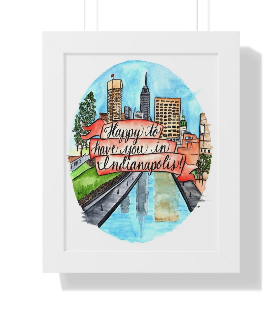 Indianapolis Skyline Watercolor Print: Indiana Cityscape Art - Etsy