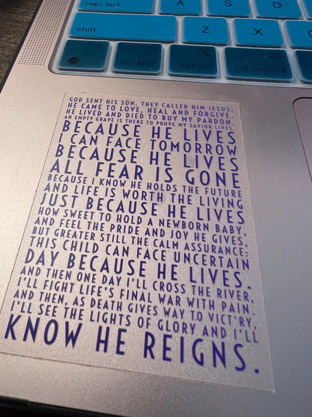 Because He Lives Sticker - Waterproof Christian Faith Decal - Etsy