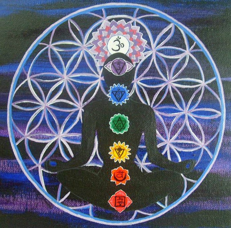 Flower of Life sahasrara Crown Chakra Enlightenment Yoga Art Digital ...