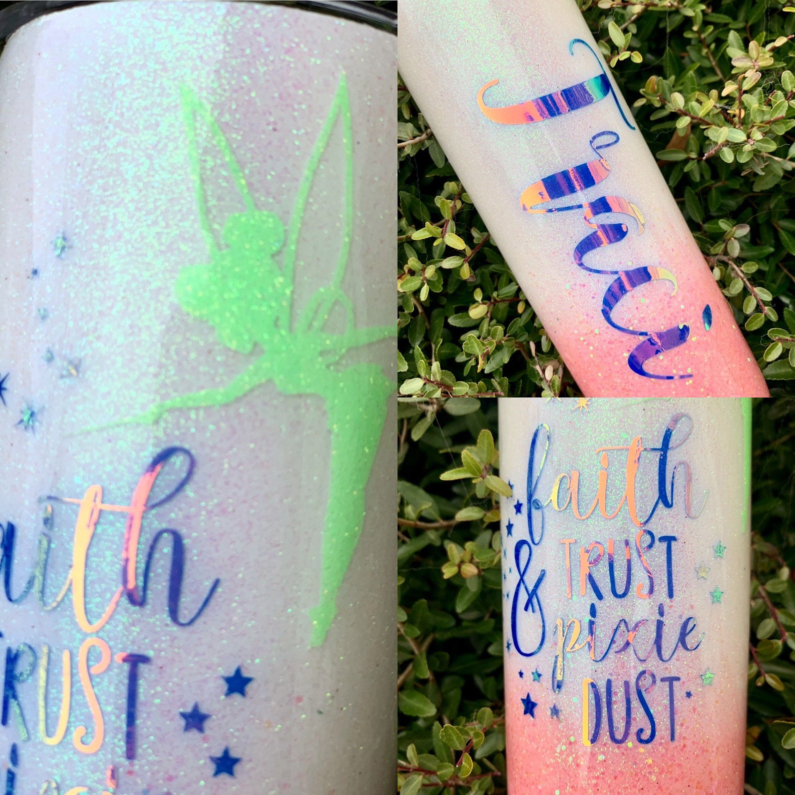 Tinkerbell Glitter Tumbler Disney Personalized Glitter - Etsy