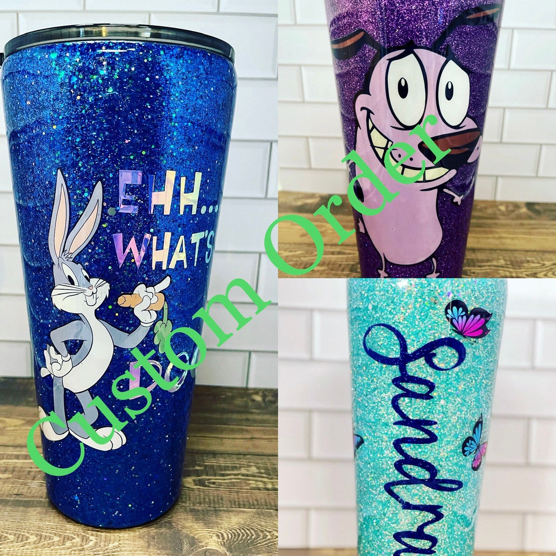 Custom Personalized Glitter Tumblers Create Your Owntumbler. | Etsy