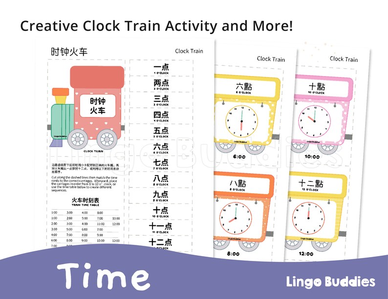 Chinese English Time Activity Book | Chinese Learning Activities for ...