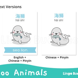 Chinese Flashcards | Printable Animal Flashcards | Zoo Animal Cards ...