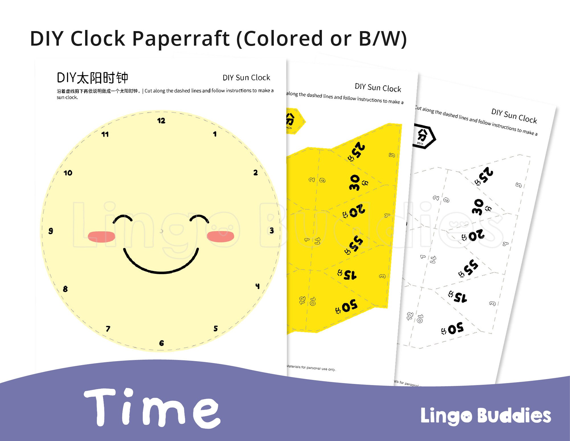 Chinese English Time Activity Book | Chinese Learning Activities for ...