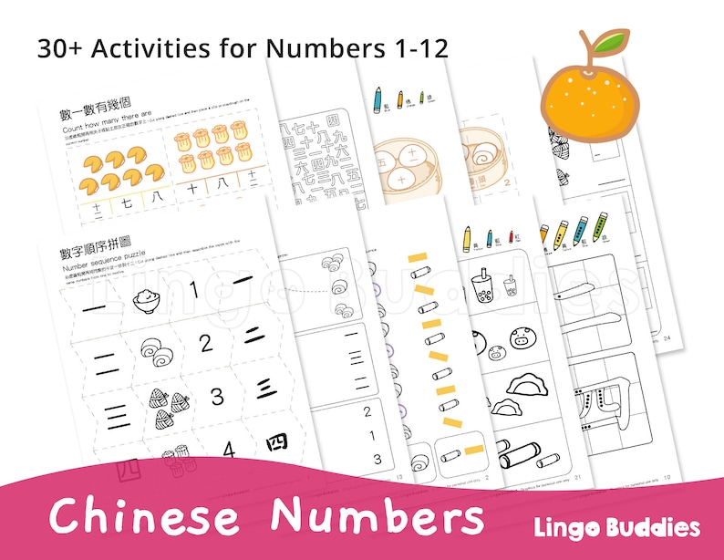 Chinese Numbers Activity Book Numbers Learning Busy Book Kids Learning ...