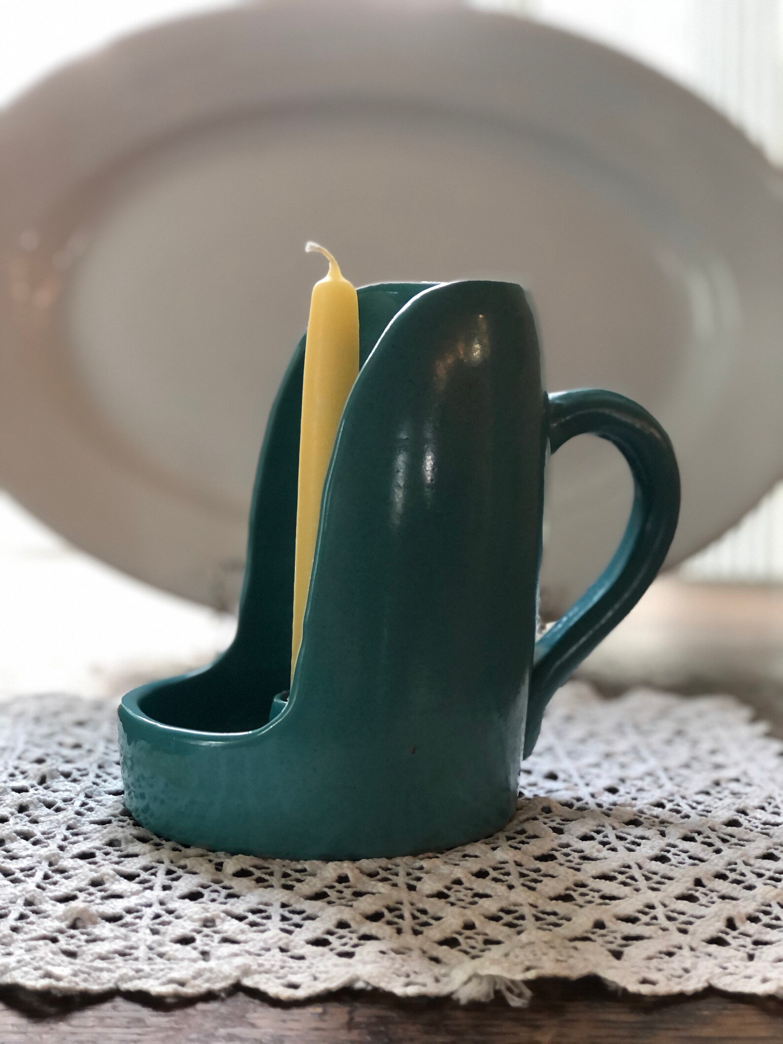 Vintage Pottery Candlestick Sconce With Handle Made in Italy - Etsy.de