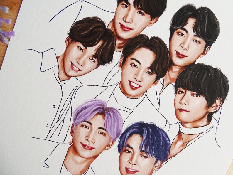 BTS Art Print / Bts print / BTS Artwork / Bangtan Artwork / | Etsy