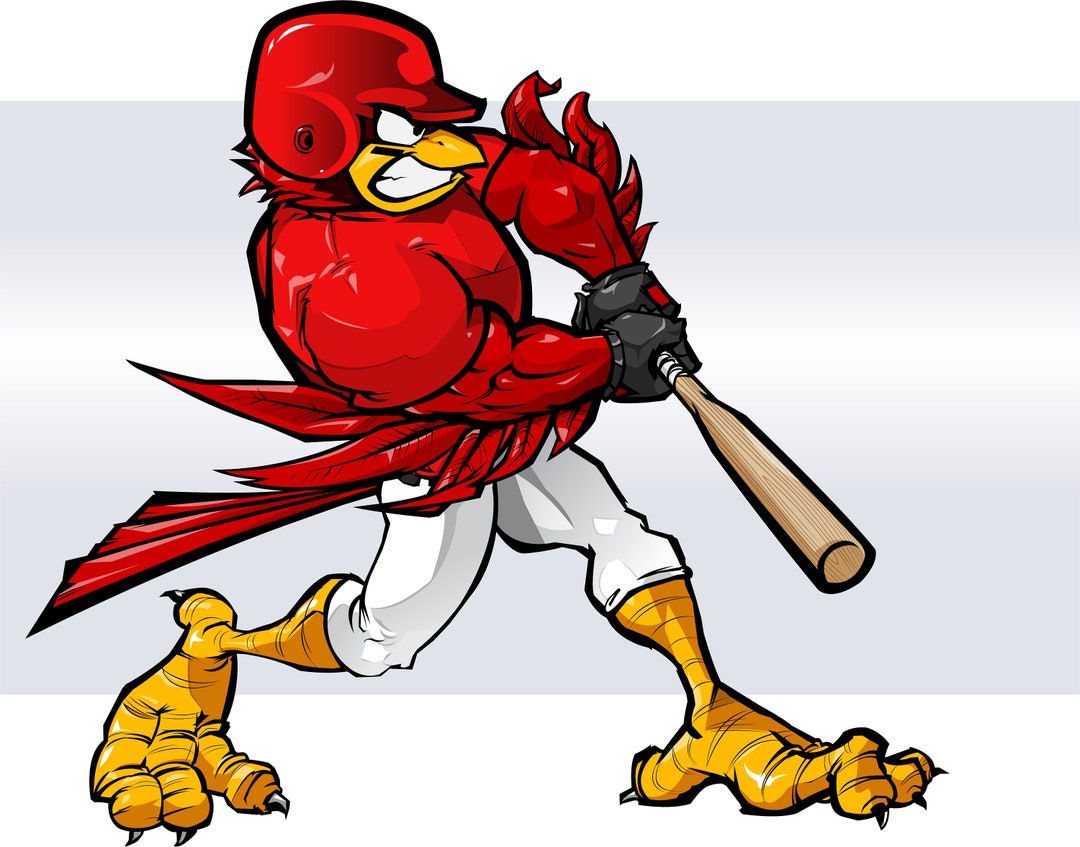 Cardinal Baseball Player Batter Vector Art - Etsy