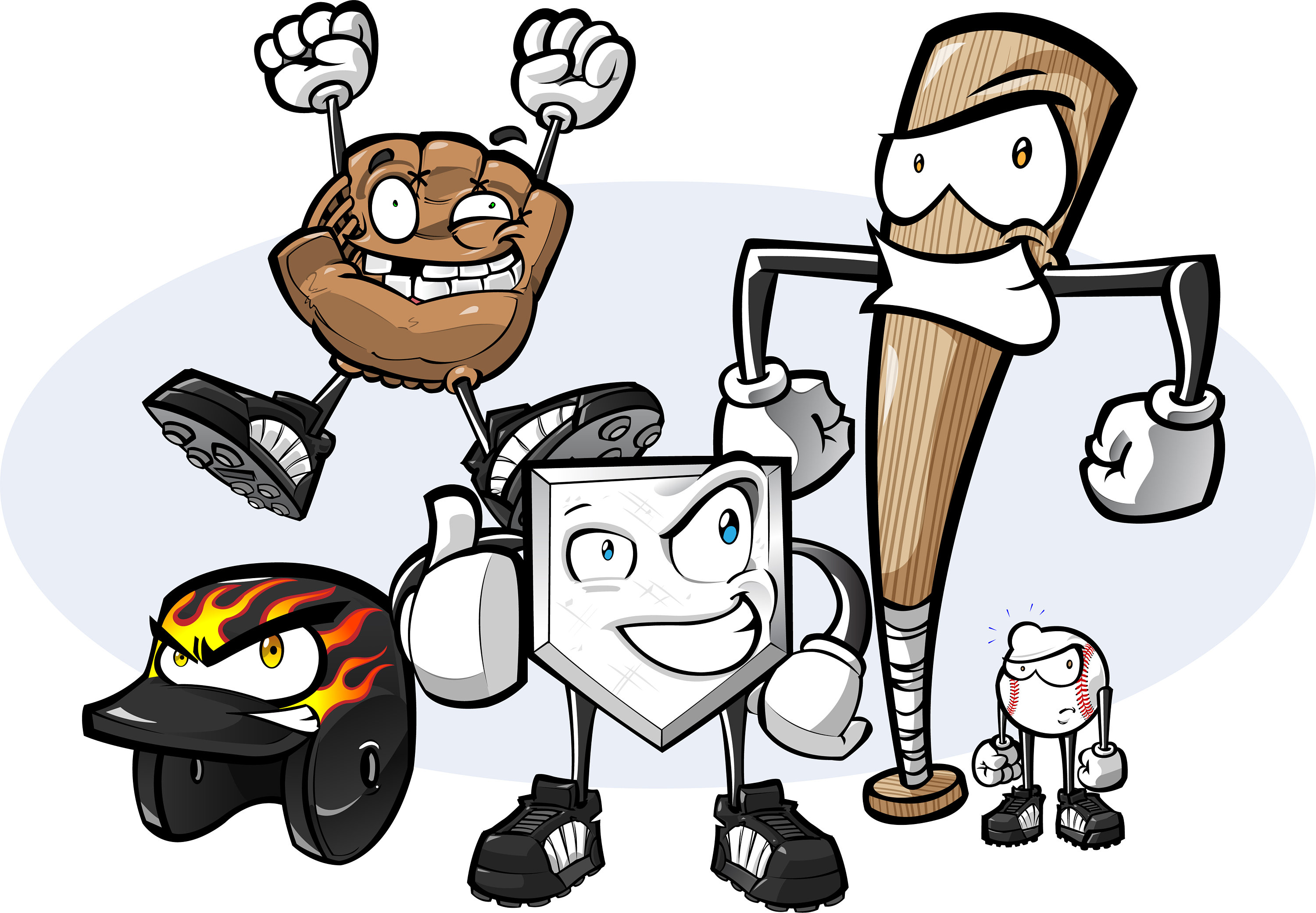 Baseball Equipment Vector Art - Etsy