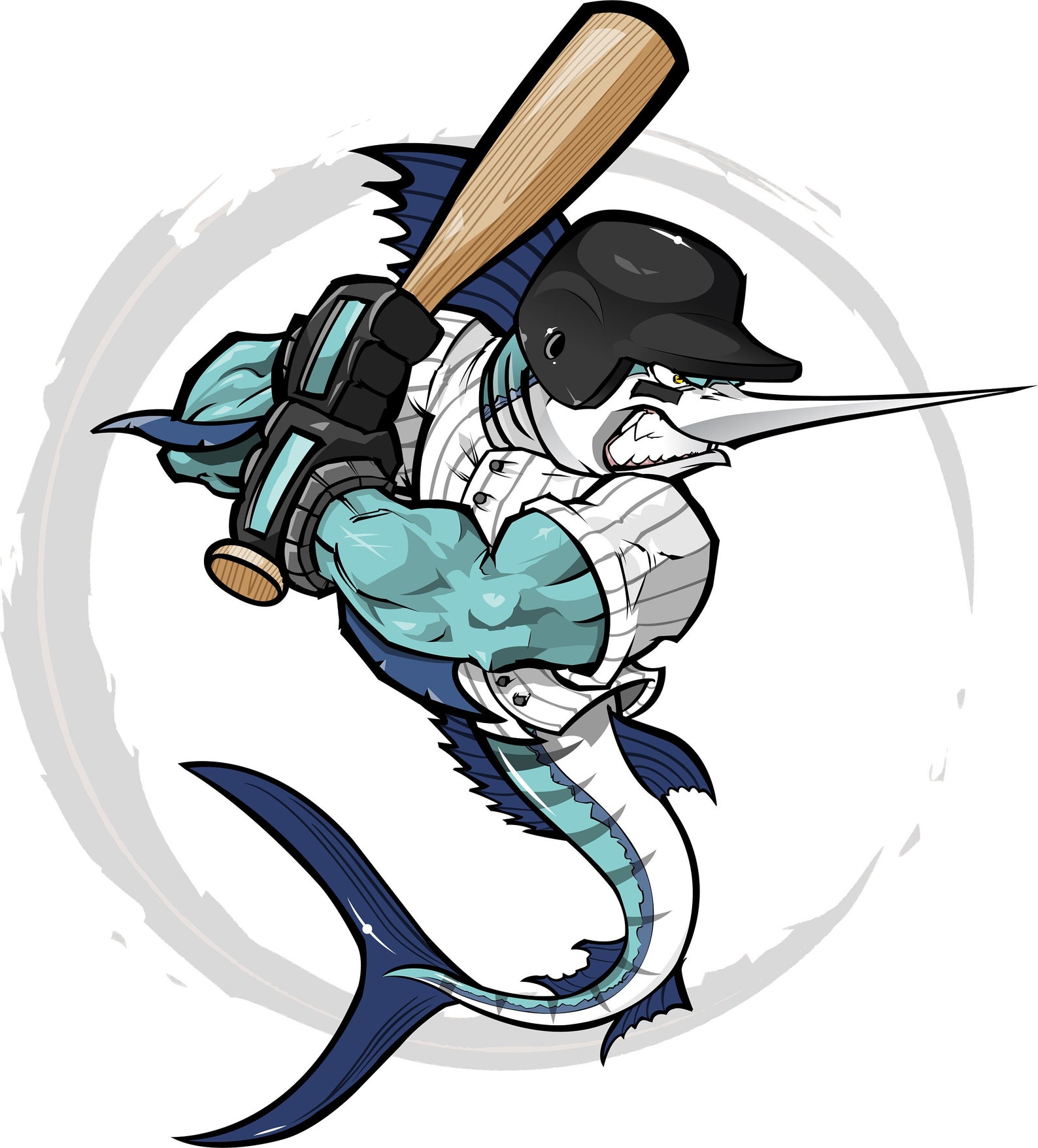 Marlin Fish Baseball Batter Vector Art - Etsy
