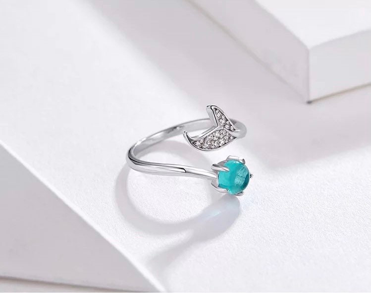 Ocean Blue Mermaid Ring/ Adjustable Mermaid Ring/ Adjustable | Etsy