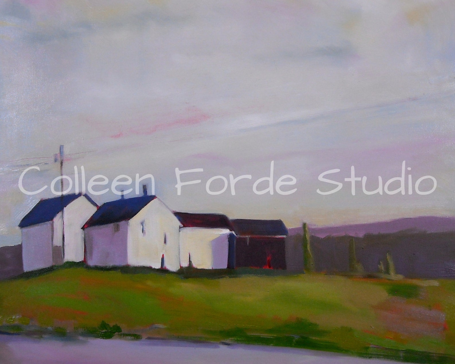Berwick Barn, Maine, Abstract Landscape, Maine Art, Art Print, Painting ...