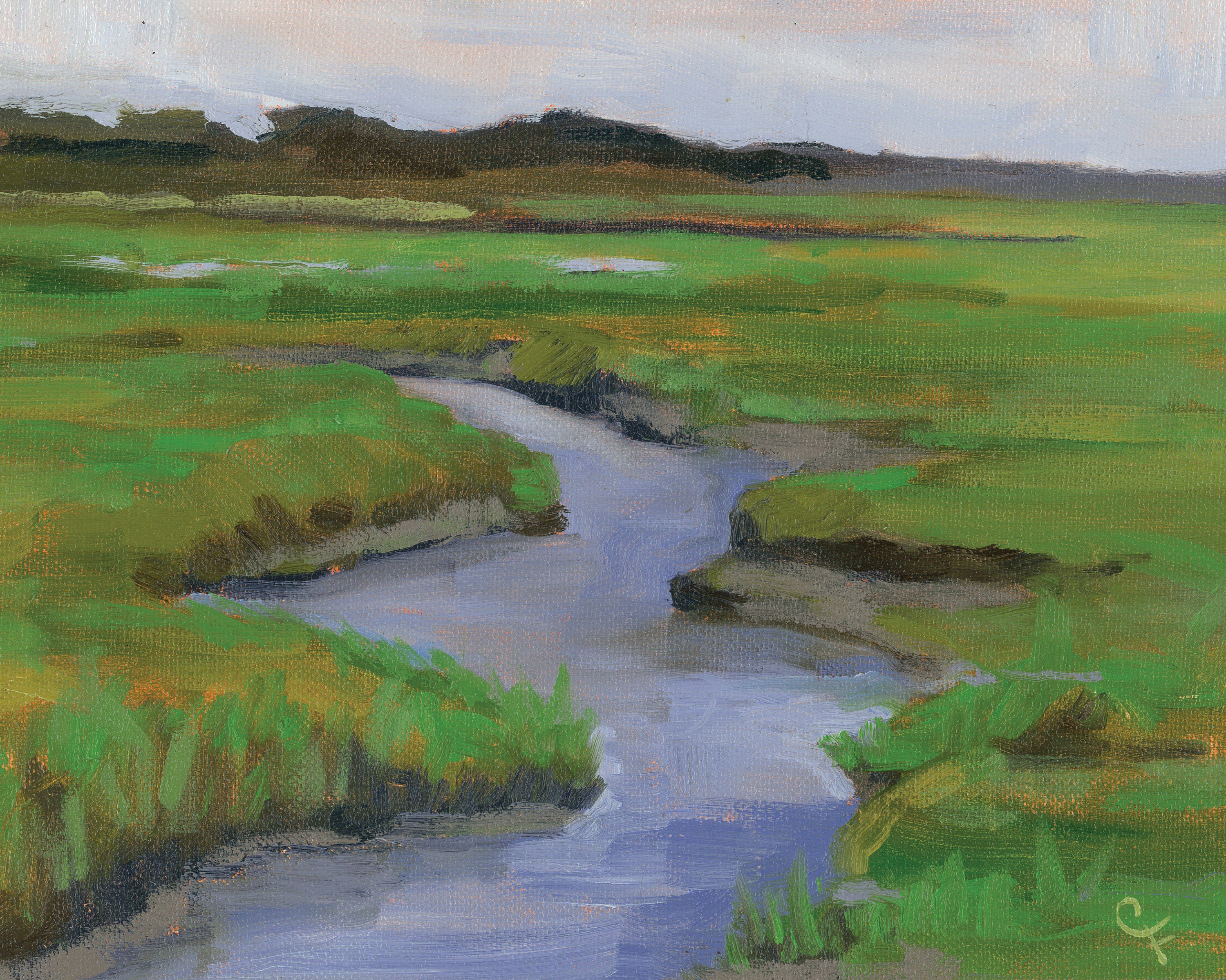 Maine Marsh, Ocean Scene, Abstract Landscape, Maine Art, Print ...