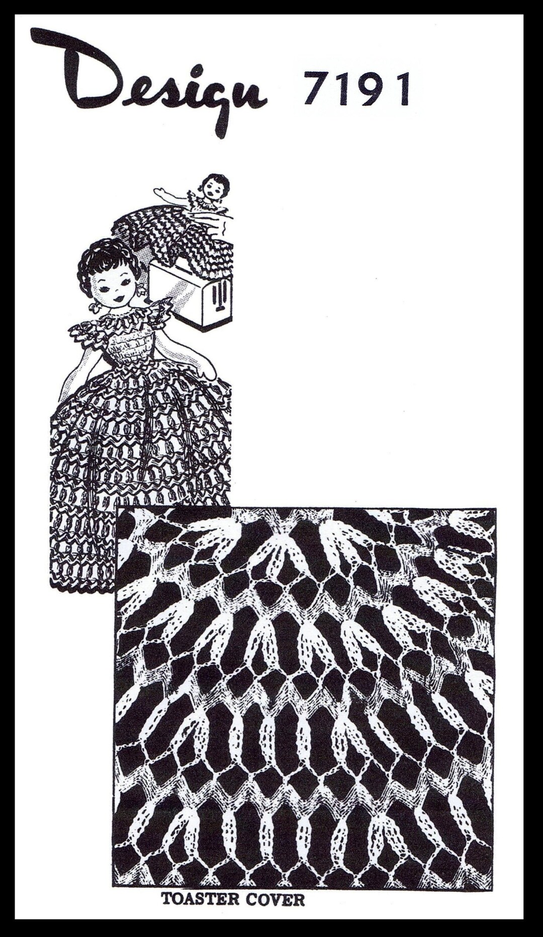 7191 Girl DOLL Toaster Cover Clothes CROCHET Pattern Design Mail Order ...