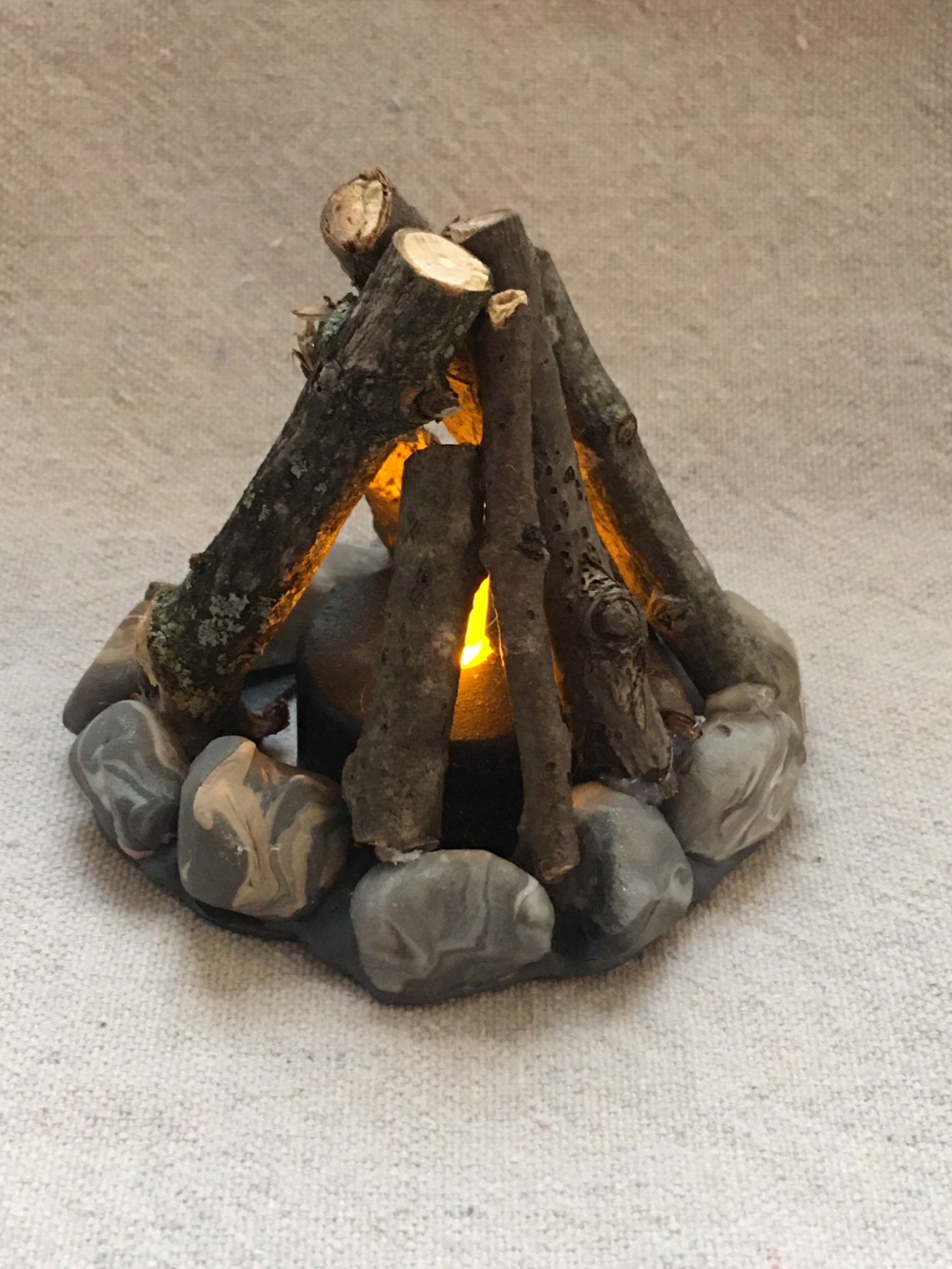 Decorative Tiered Tray Miniature Campfire | Etsy