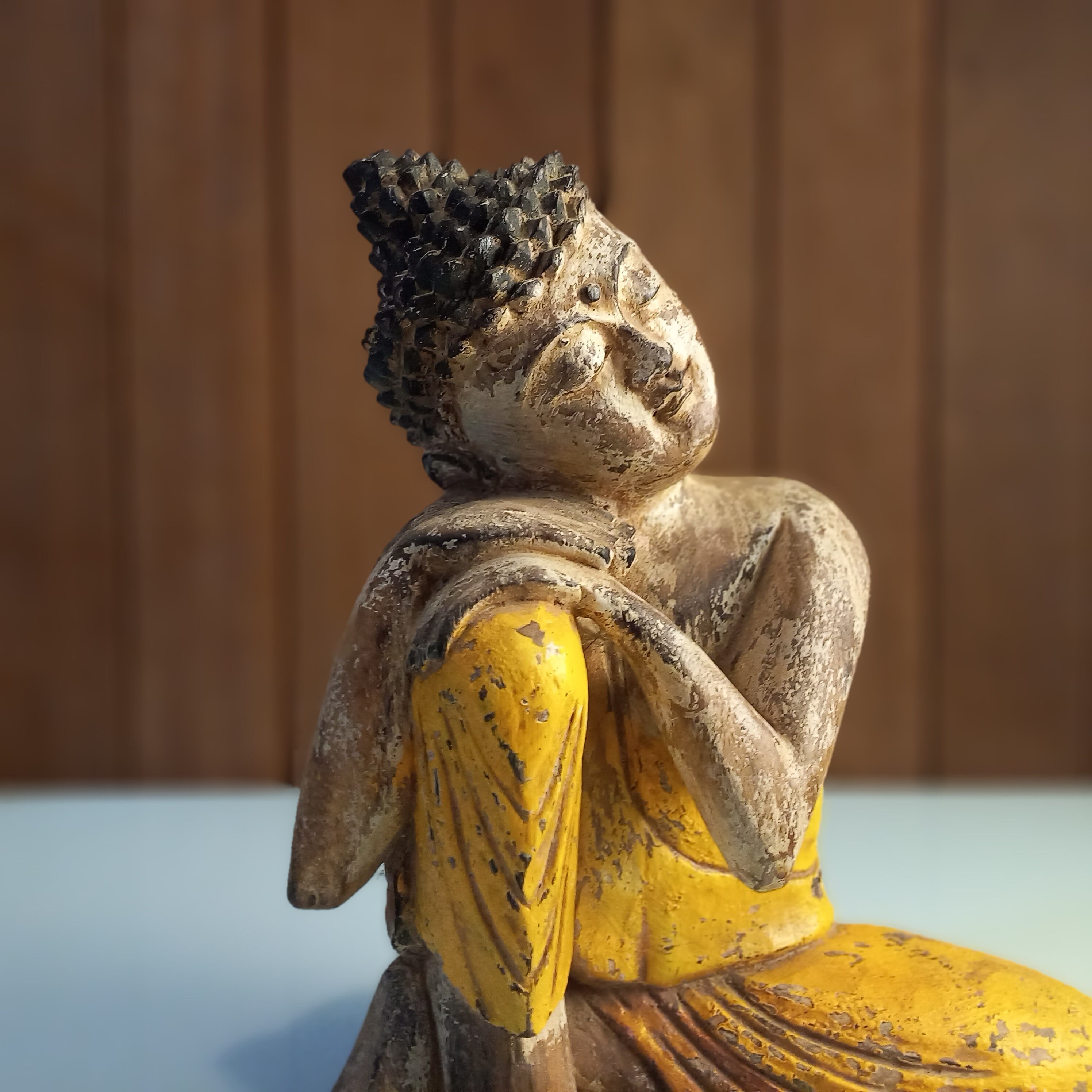 Hand Carved Buddha Ornament Figure 12 Inch/ 30cm, Sitting Sculpture ...