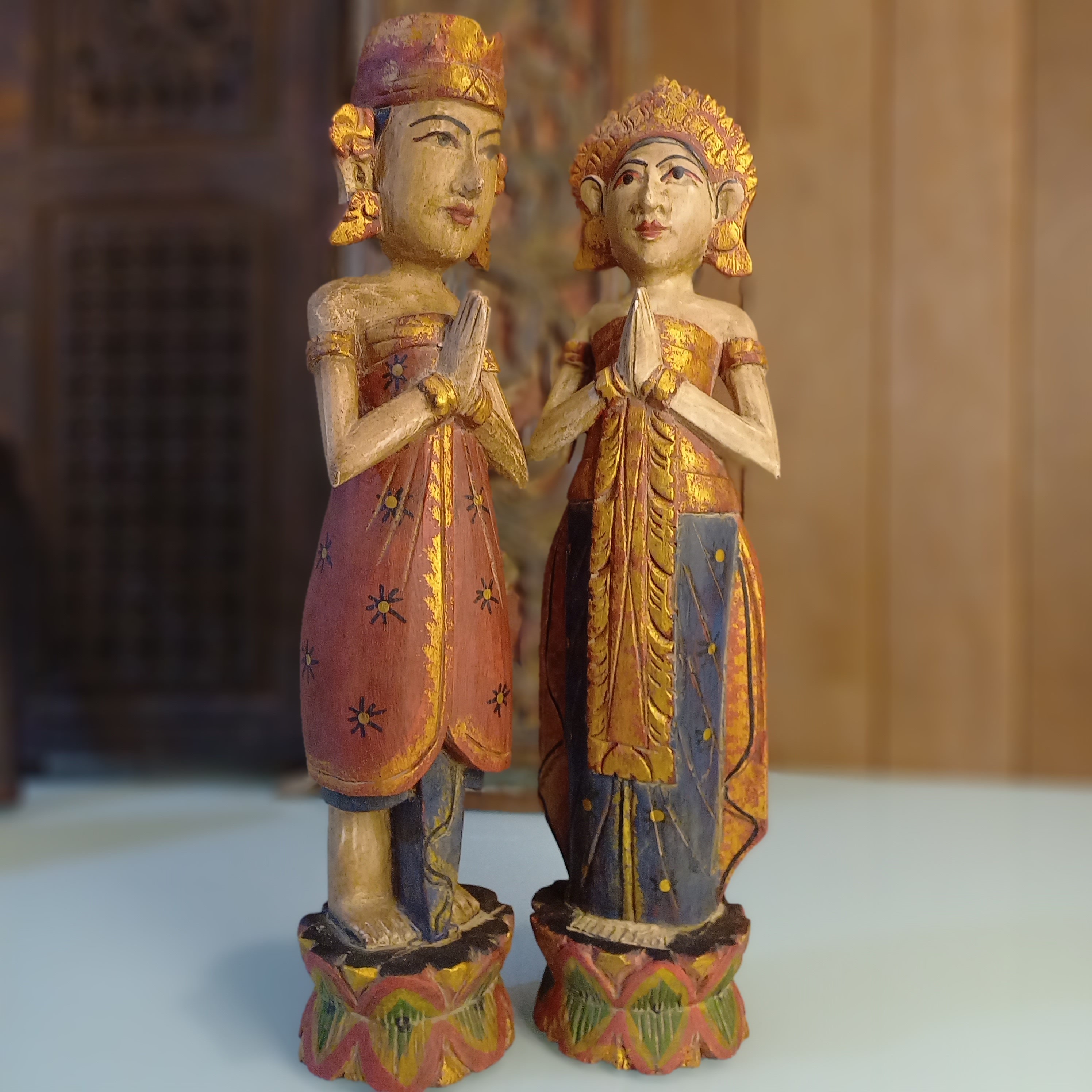 Hand-carved Balinese Welcome Couple Statue: Ethnic Home Decor - Etsy