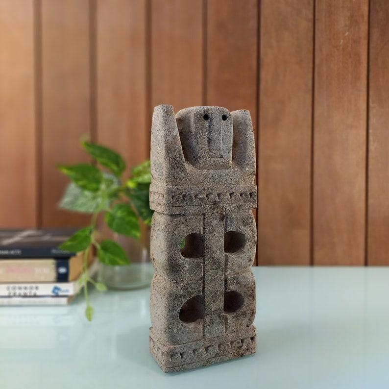 Hand-carved Stone Tribal Totem Sculpture: Home Decoration, Ethnic Art ...