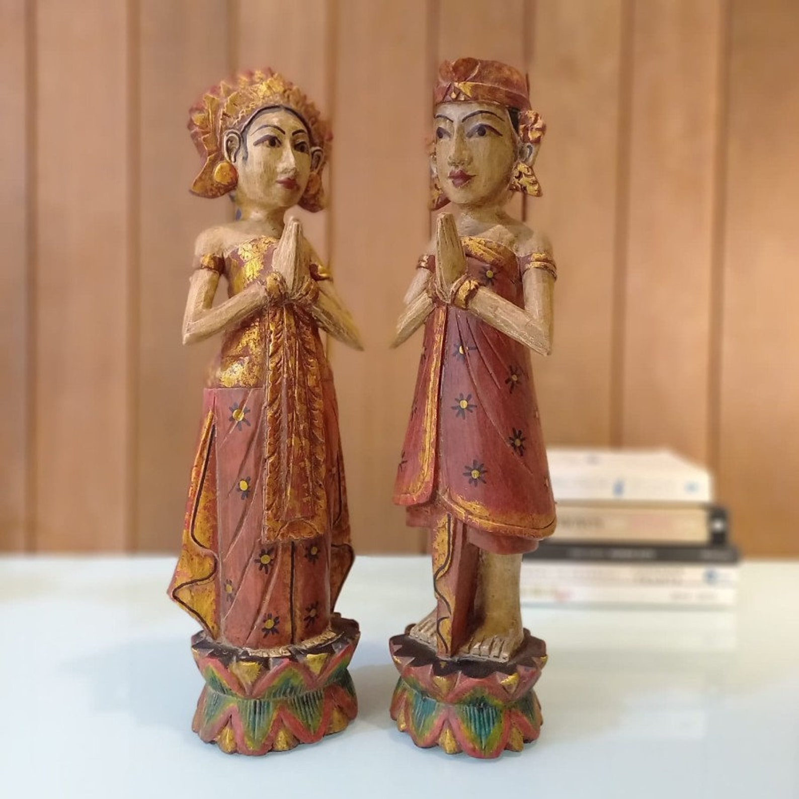 Hand-carved Balinese Welcome Couple Statue: Ethnic Home Decor - Etsy