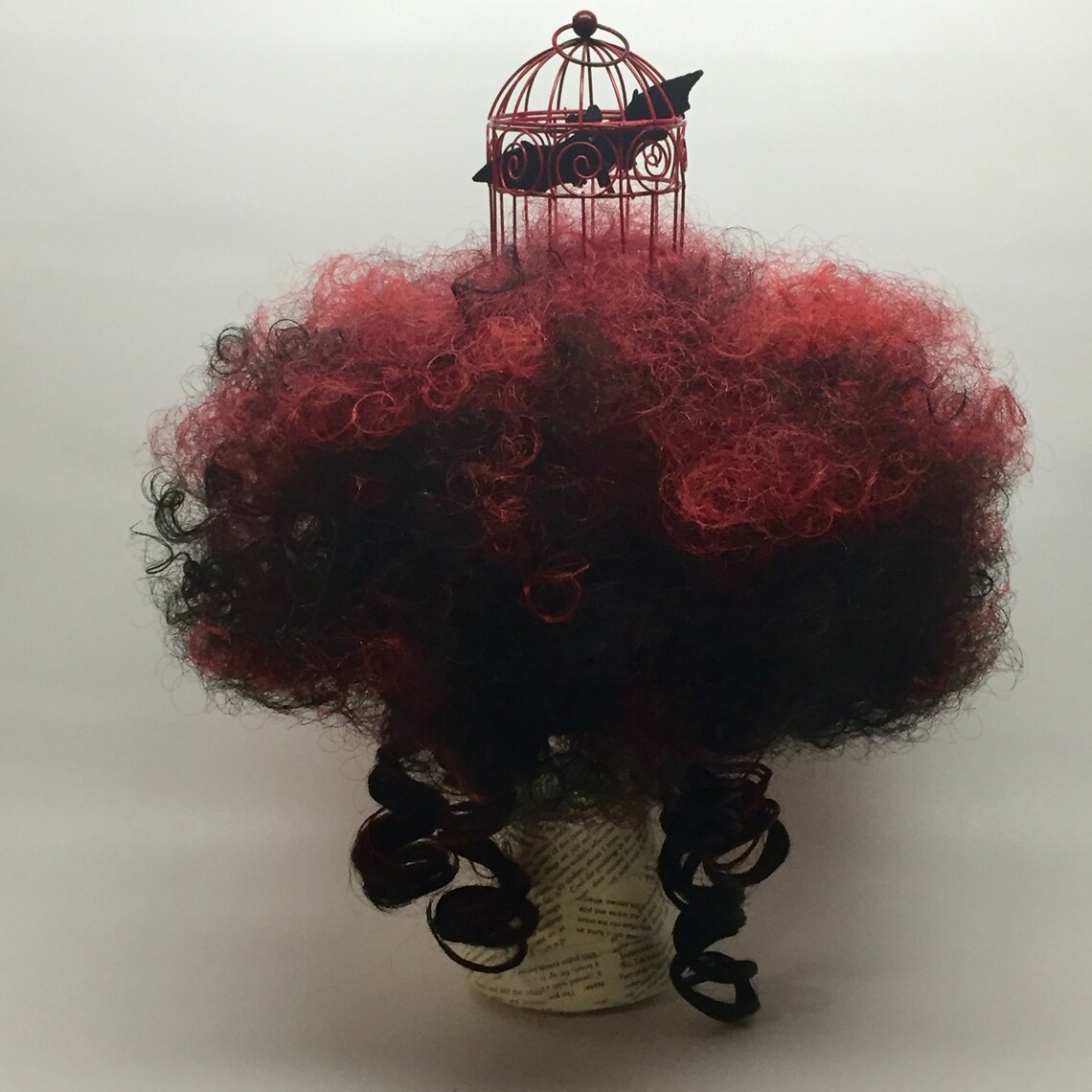 Rococo Vampire Bride Victorian Red Black Gothic Bridal Cage Bat Wig ...