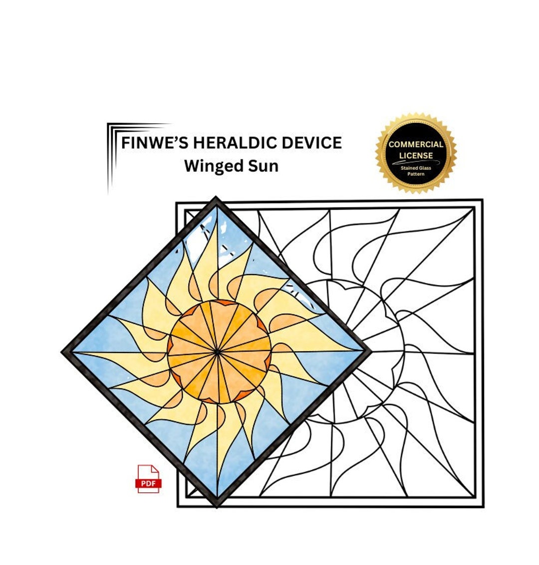Pattern for Stained Glass/tolkiens Sigils-silmarillion/finwes Winged ...