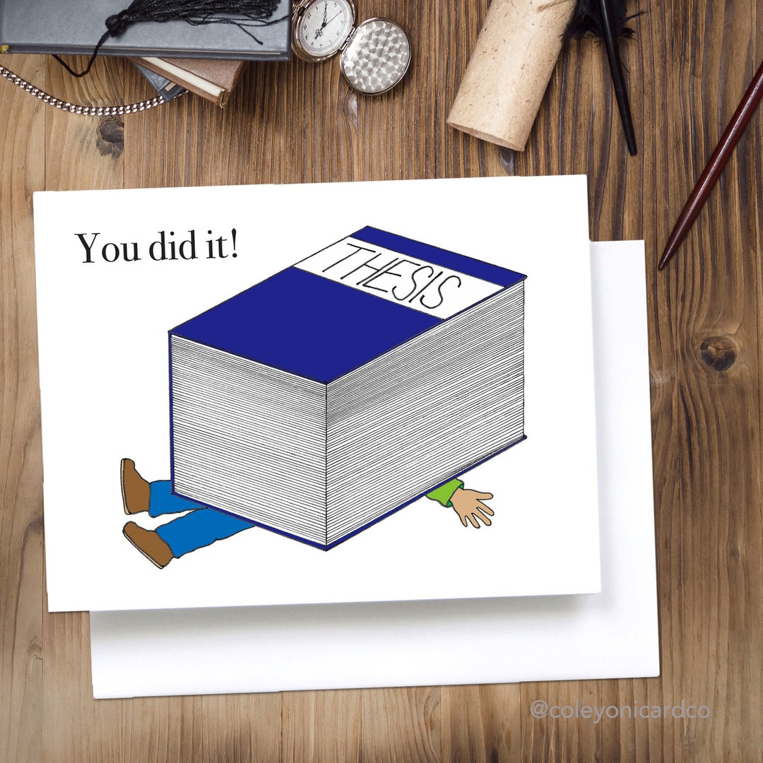 Thesis Casualty Card, Funny Phd Graduation, Master's Degree Greeting ...