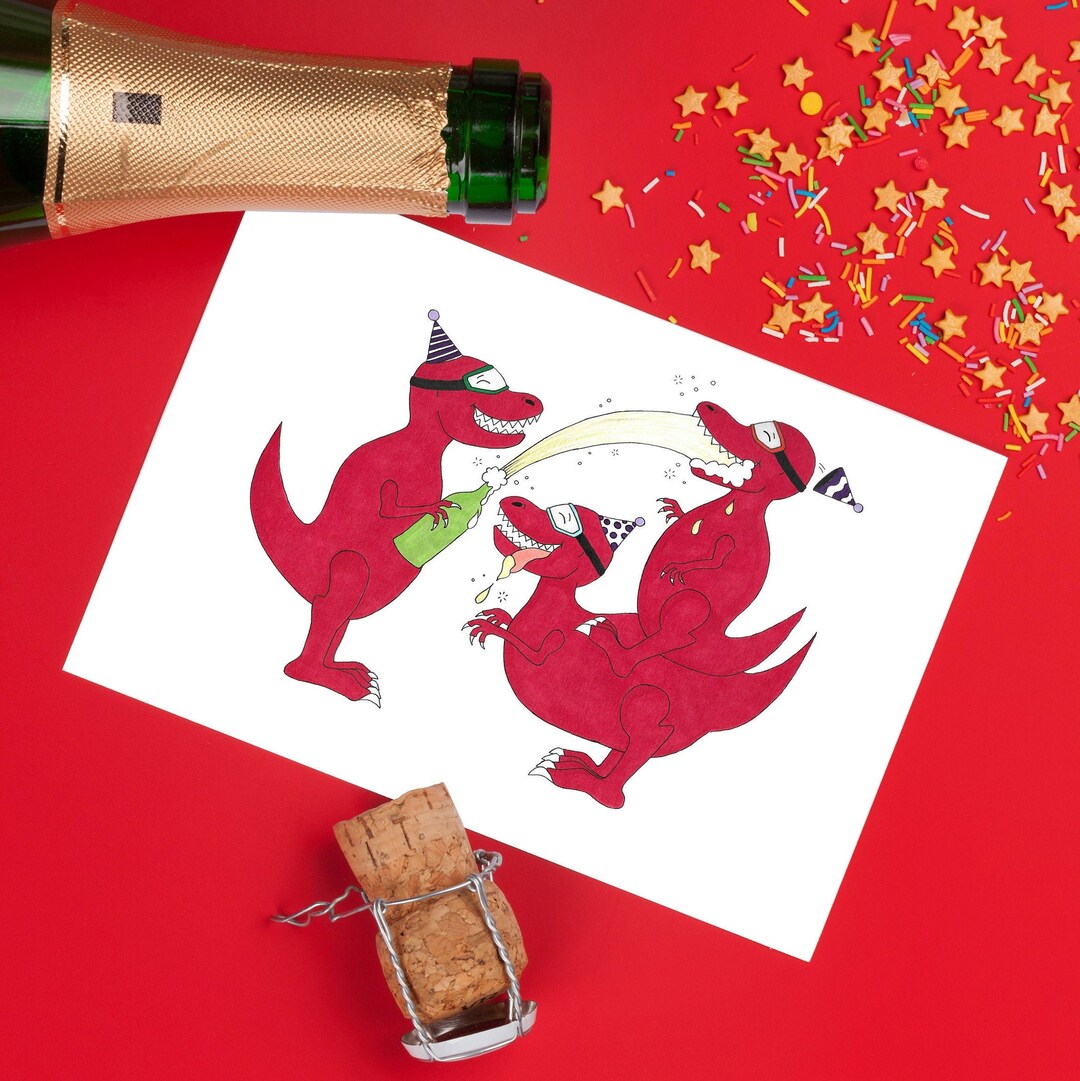 Party Raptors Card, Funny Dinosaur Gift, Cute Birthday Gift, Toronto ...