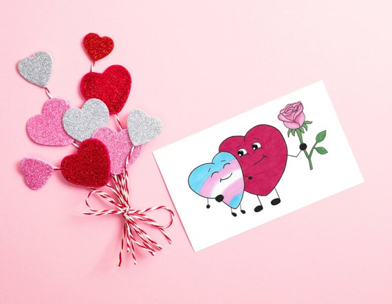 Trans Love Card Cute Transgender Valentine Gift Transgender | Etsy