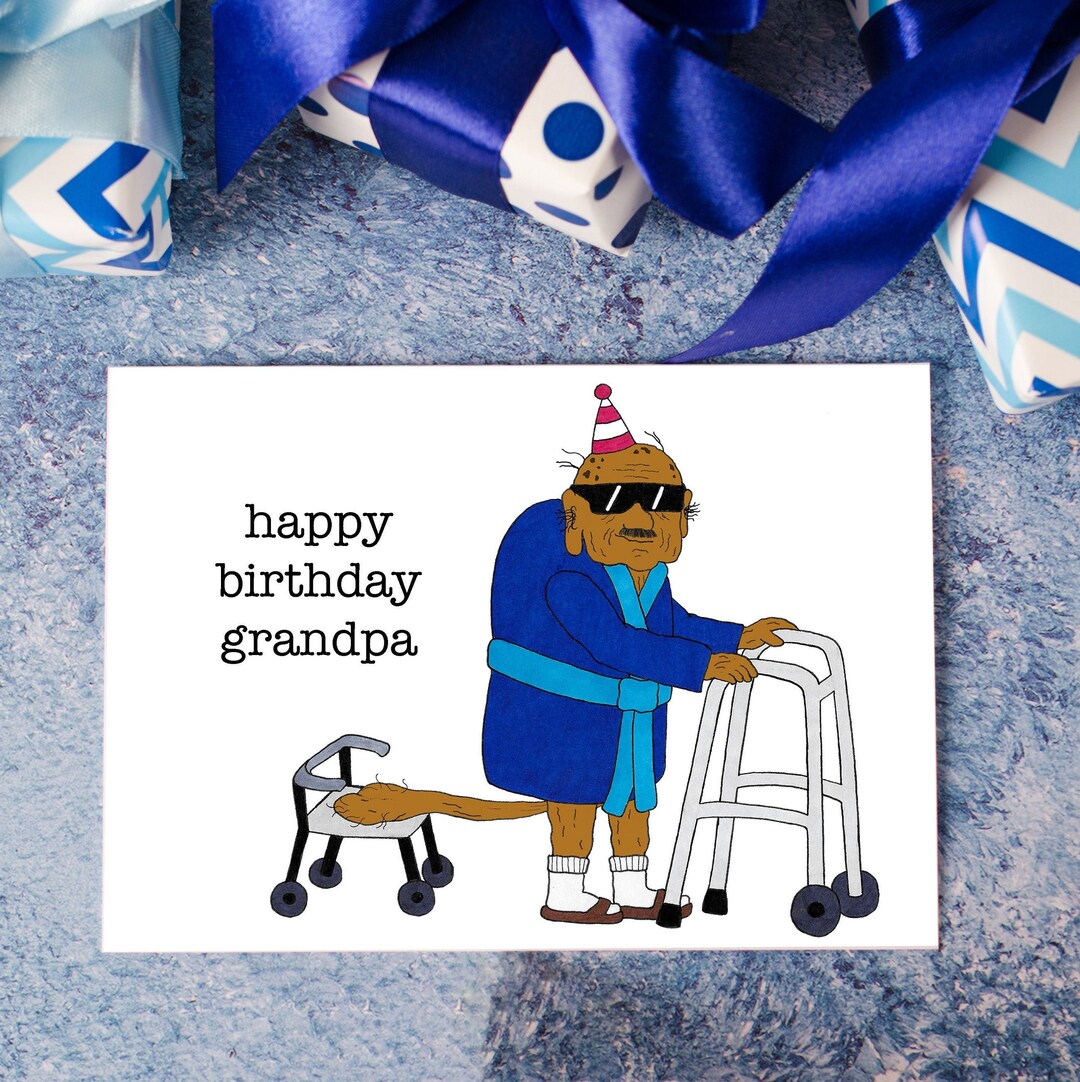 Grandpa Balls Card Funny Birthday T Naughty Granddad T Saggy