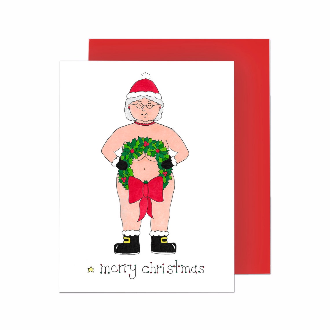 Mrs. Claus' Cans Card Naughty Holiday Gift Funny | Etsy